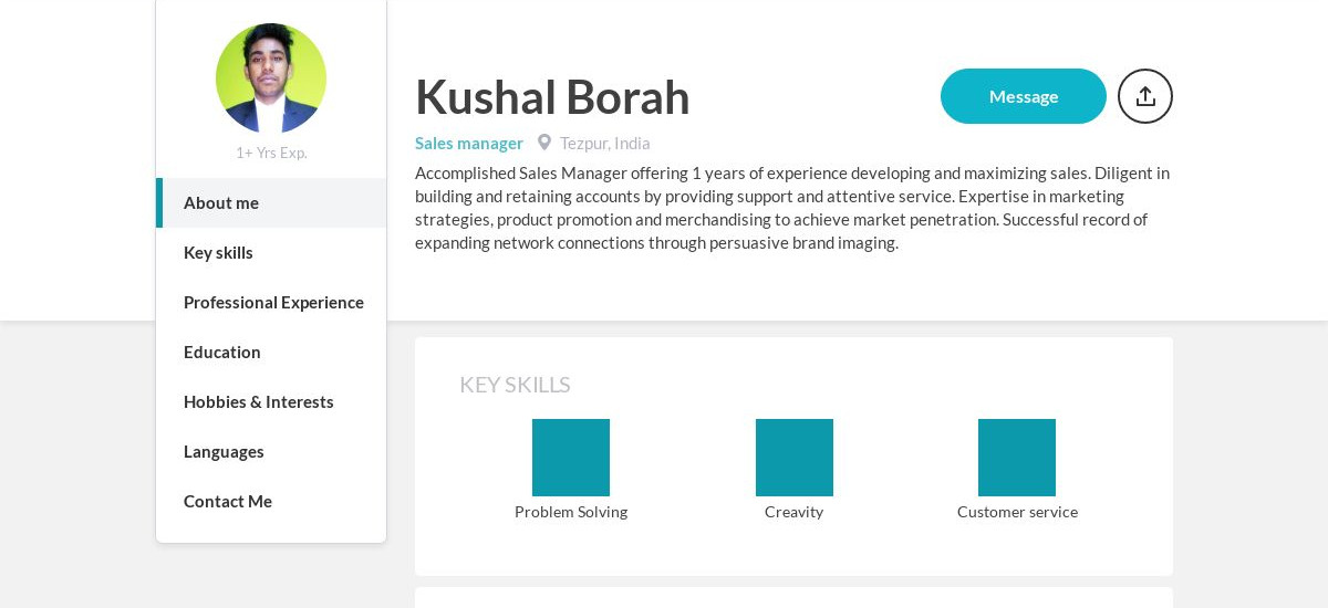 Kushal Borah Online Resume | CraftmyCV