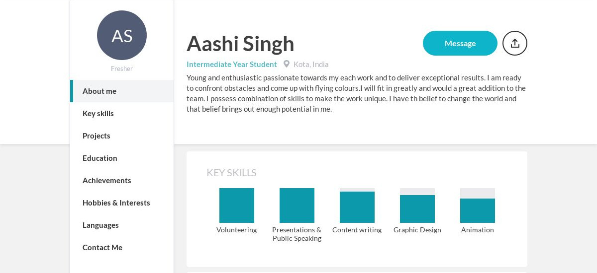 Aashi Singh Online Resume | CraftmyCV