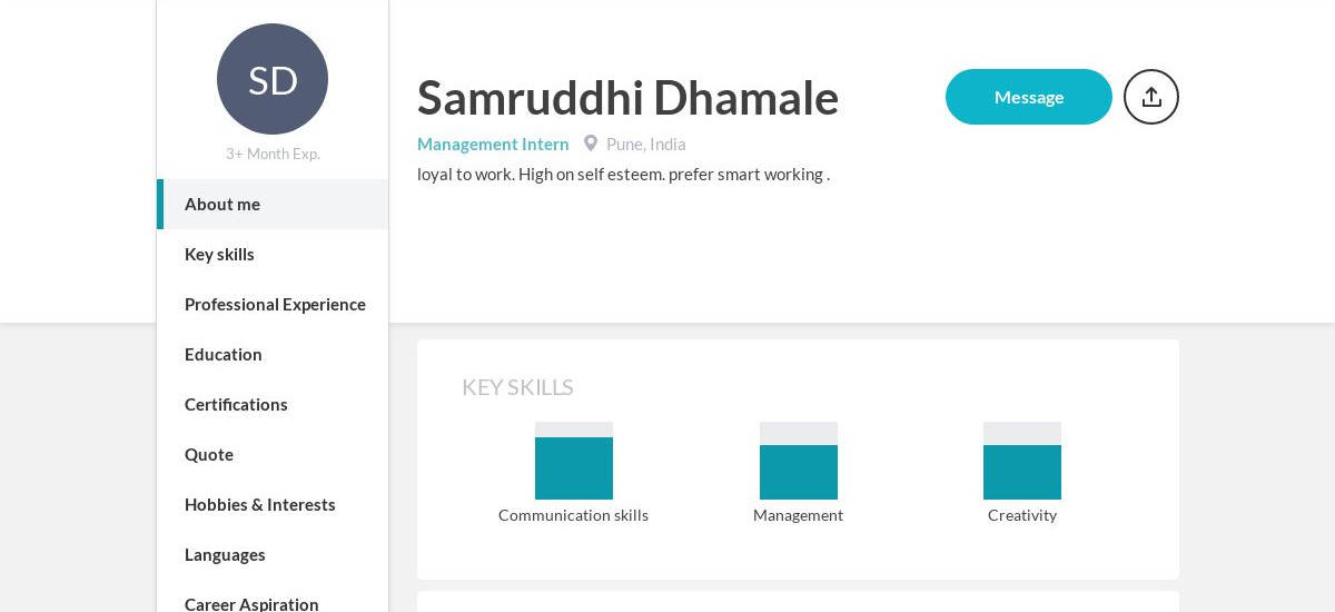 Samruddhi Dhamale Online Resume | CraftmyCV
