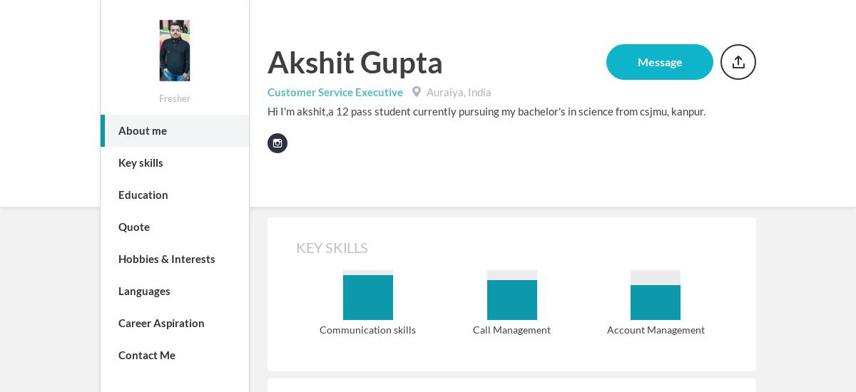 Akshit Gupta Online Resume | CraftmyCV