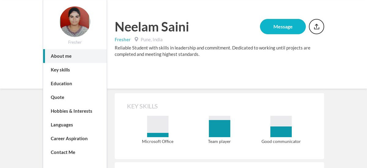Neelam Saini Online Resume | CraftmyCV