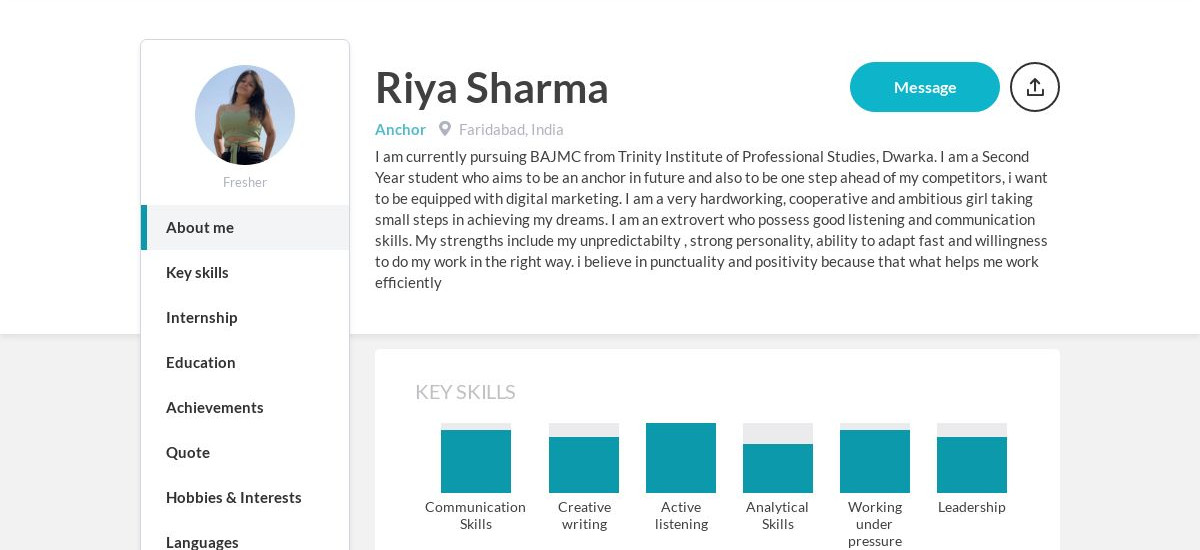 Riya Sharma Online Resume | CraftmyCV