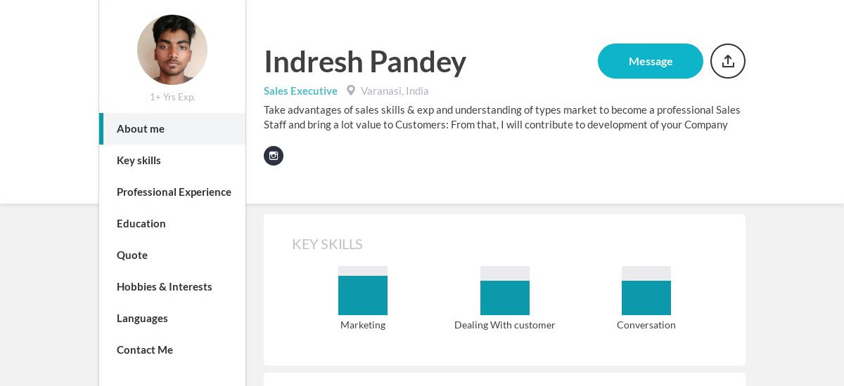 Indresh Pandey Online Resume | CraftmyCV