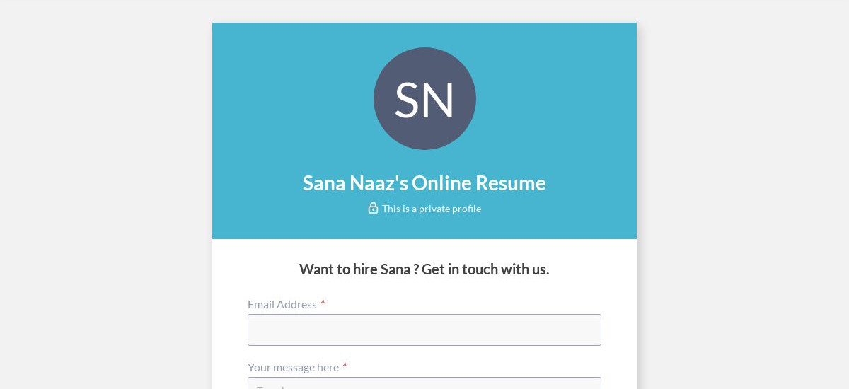Sana Naaz Online Resume | CraftmyCV