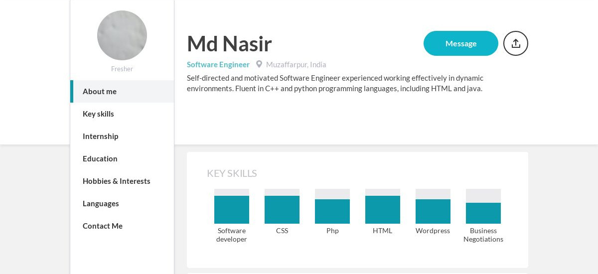Md Nasir Online Resume | CraftmyCV