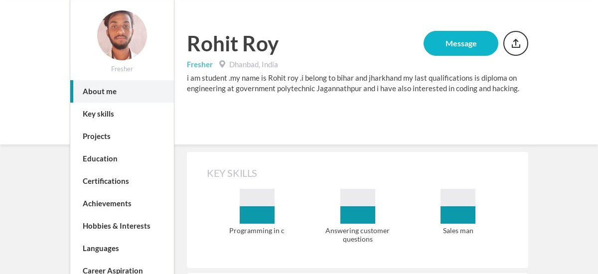 Rohit Roy Online Resume | CraftmyCV