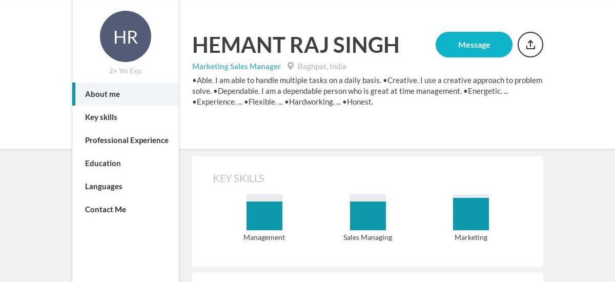 HEMANT RAJ SINGH Online Resume | CraftmyCV