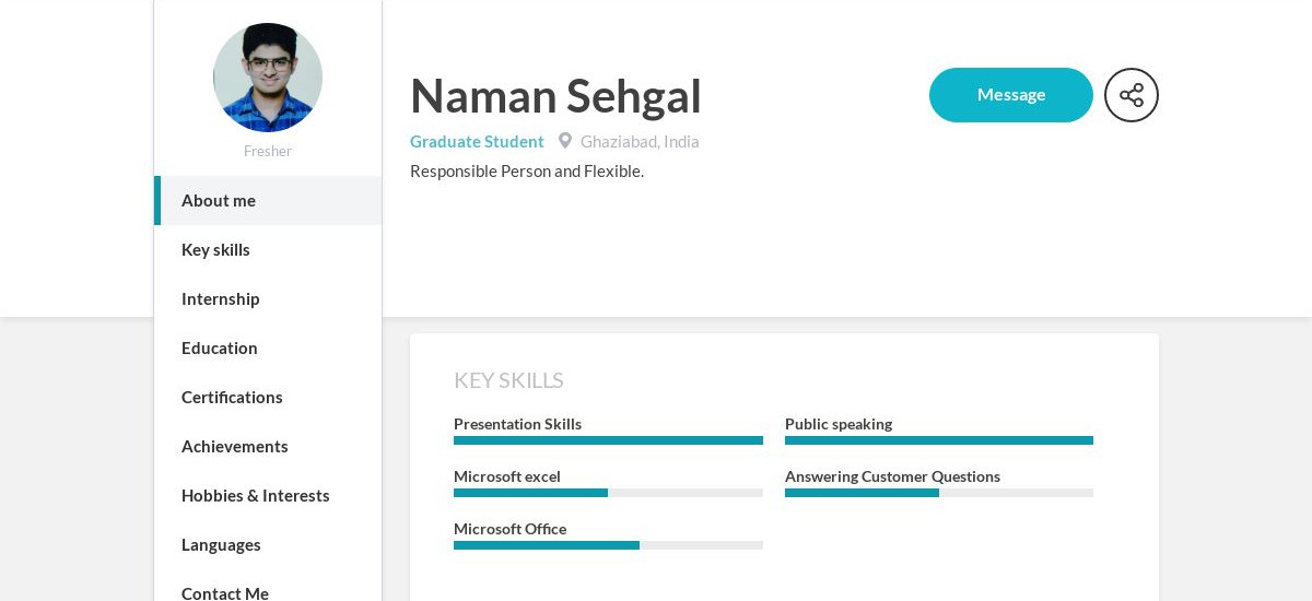 Naman Sehgal Online Resume | CraftmyCV