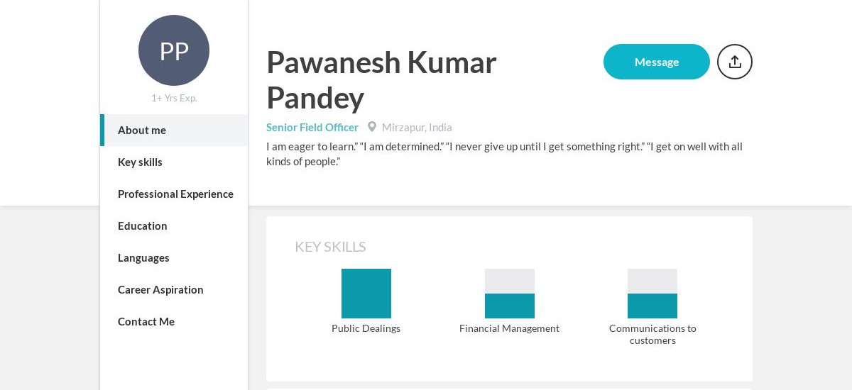 Pawanesh Kumar Pandey Online Resume | CraftmyCV