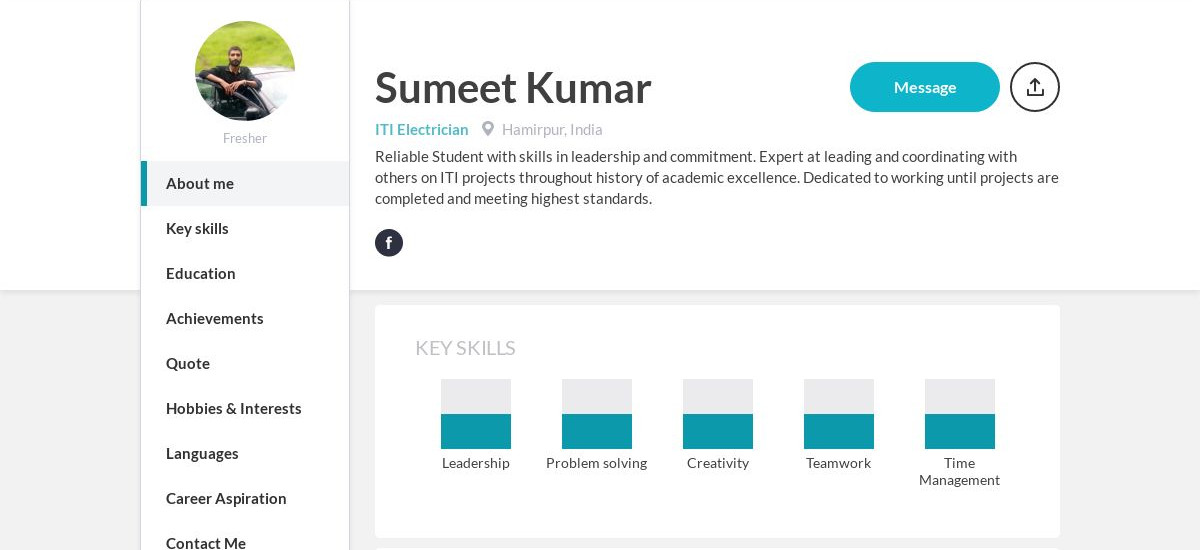 Sumeet Kumar Online Resume | CraftmyCV