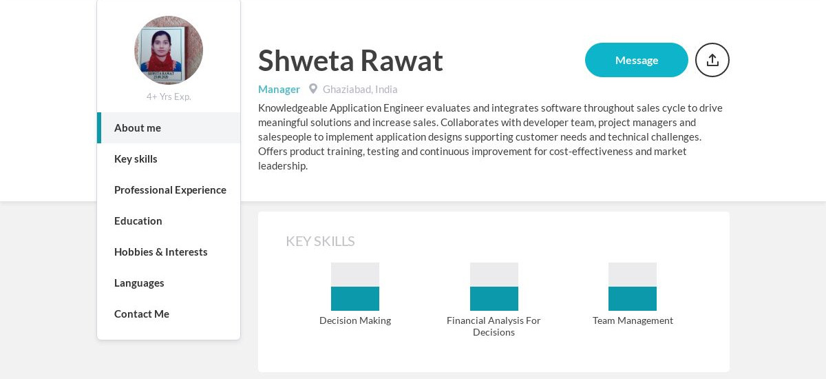 Shweta Rawat Online Resume | CraftmyCV