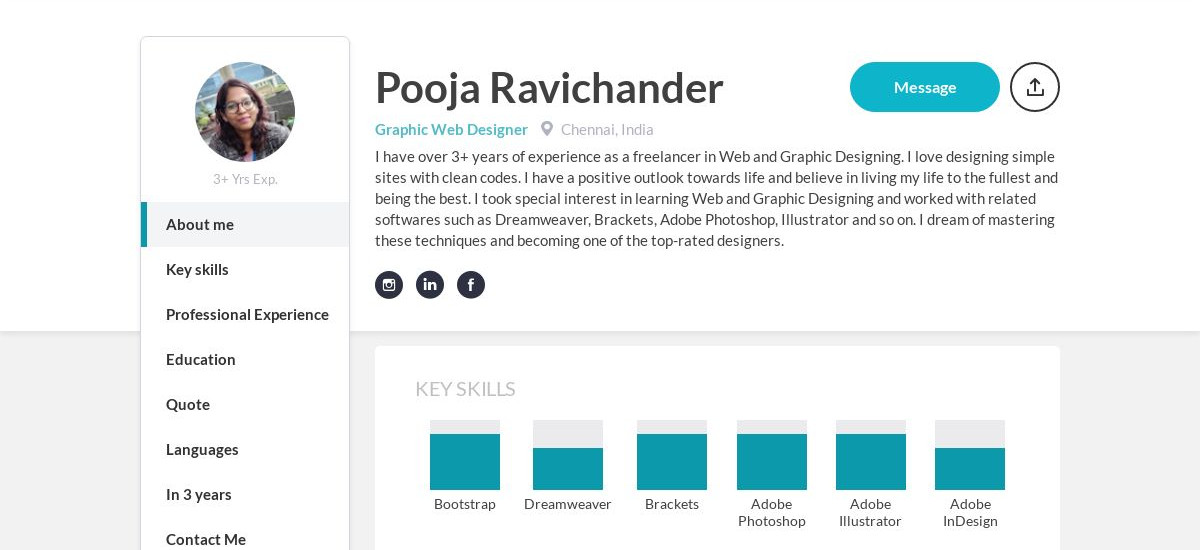 Pooja Ravichander Online Resume | CraftmyCV