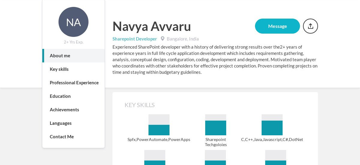 Navya Avvaru Online Resume | CraftmyCV