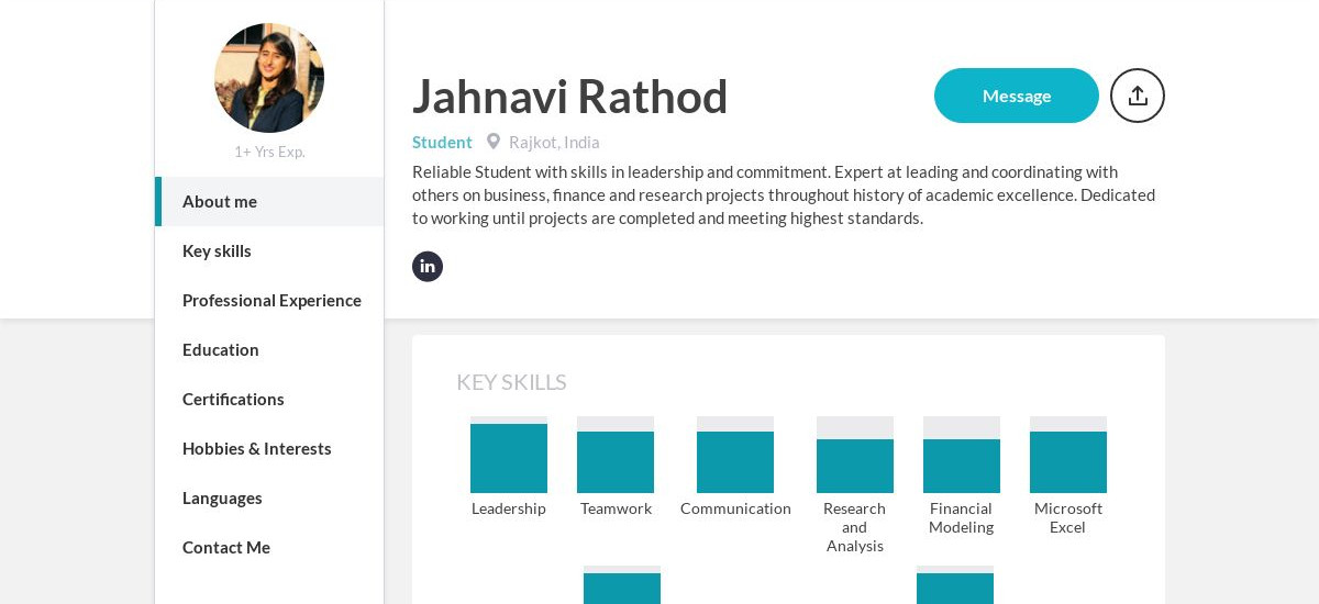 Jahnavi Rathod Online Resume | CraftmyCV Jahnavi Rathod Online Resume | CraftmyCV