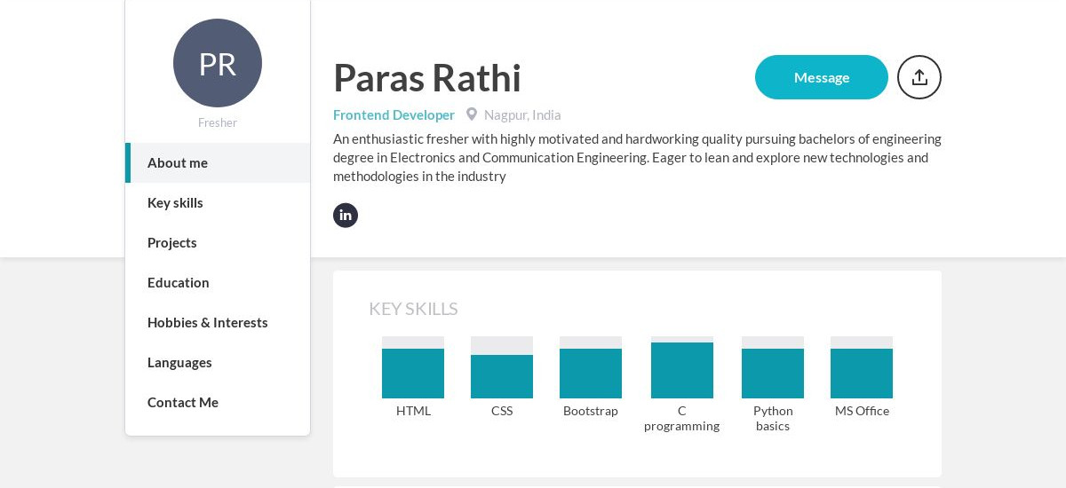 Paras Rathi Online Resume | CraftmyCV