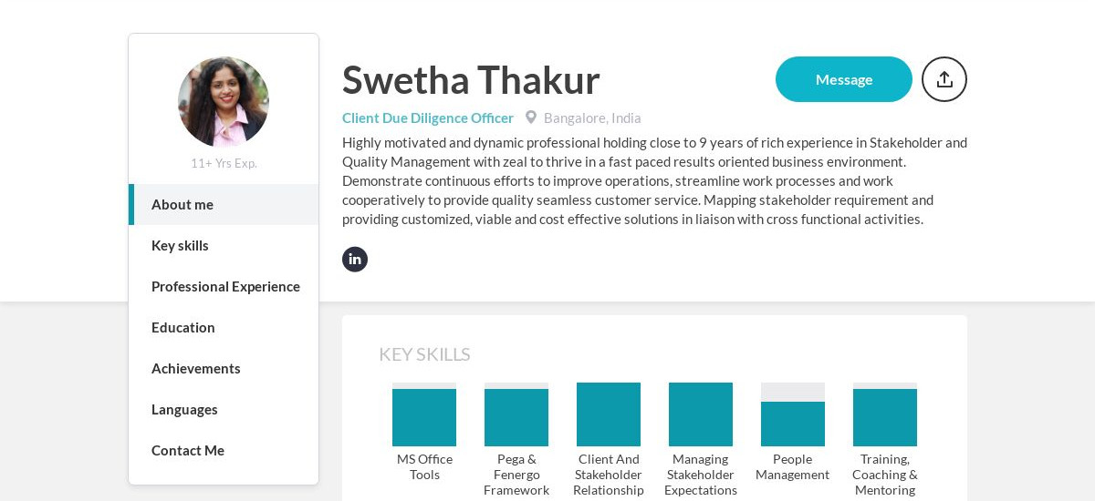 Swetha Thakur Online Resume | CraftmyCV