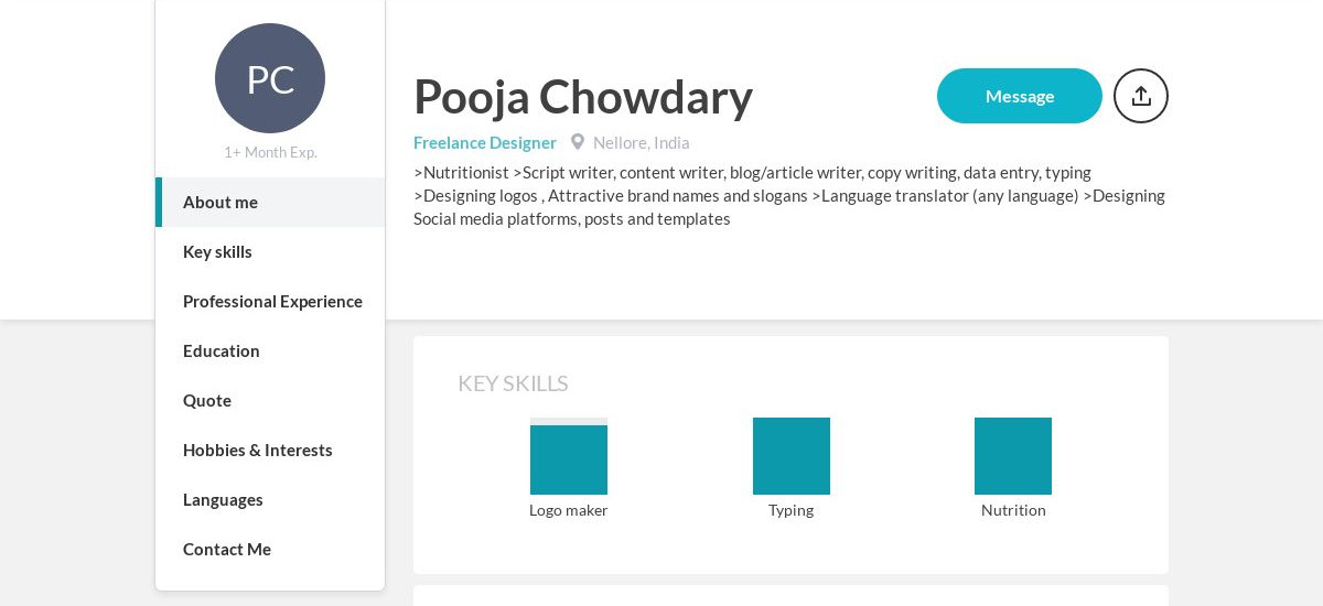 Pooja Chowdary Online Resume | CraftmyCV