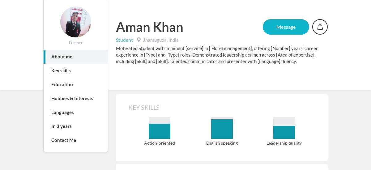 Aman Khan Online Resume | CraftmyCV