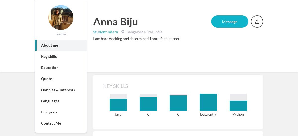 Anna Biju Online Resume | CraftmyCV