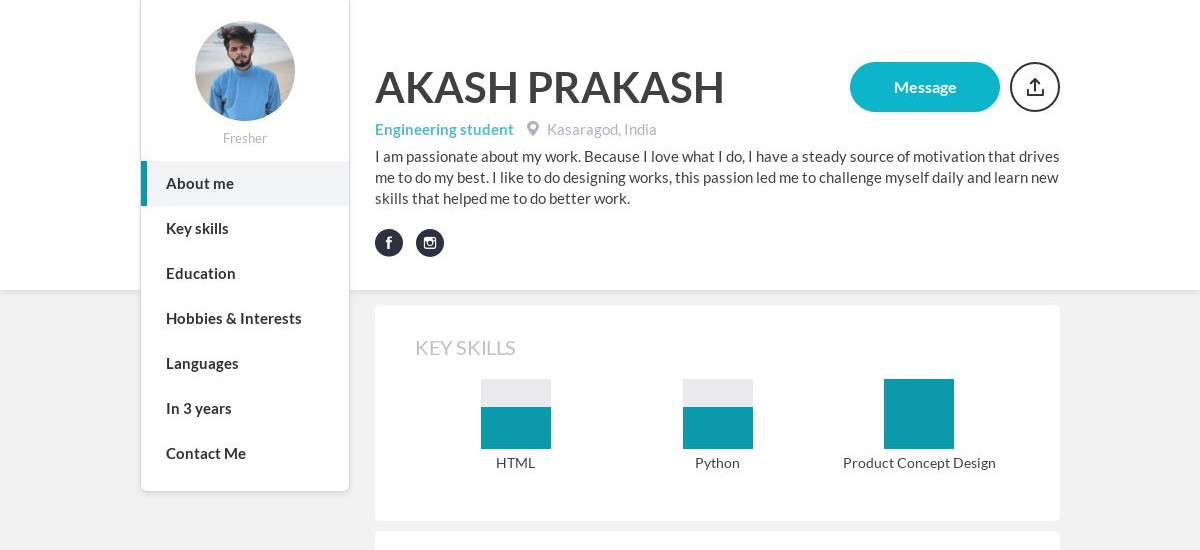 AKASH PRAKASH Online Resume | CraftmyCV