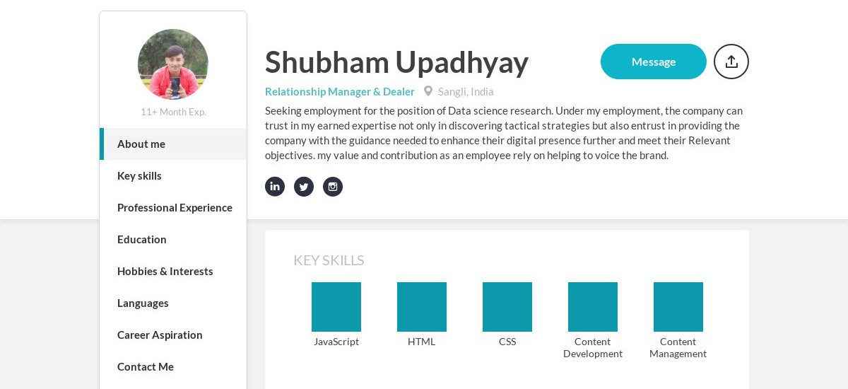 Shubham Upadhyay Online Resume | CraftmyCV Shubham Upadhyay Online Resume | CraftmyCV