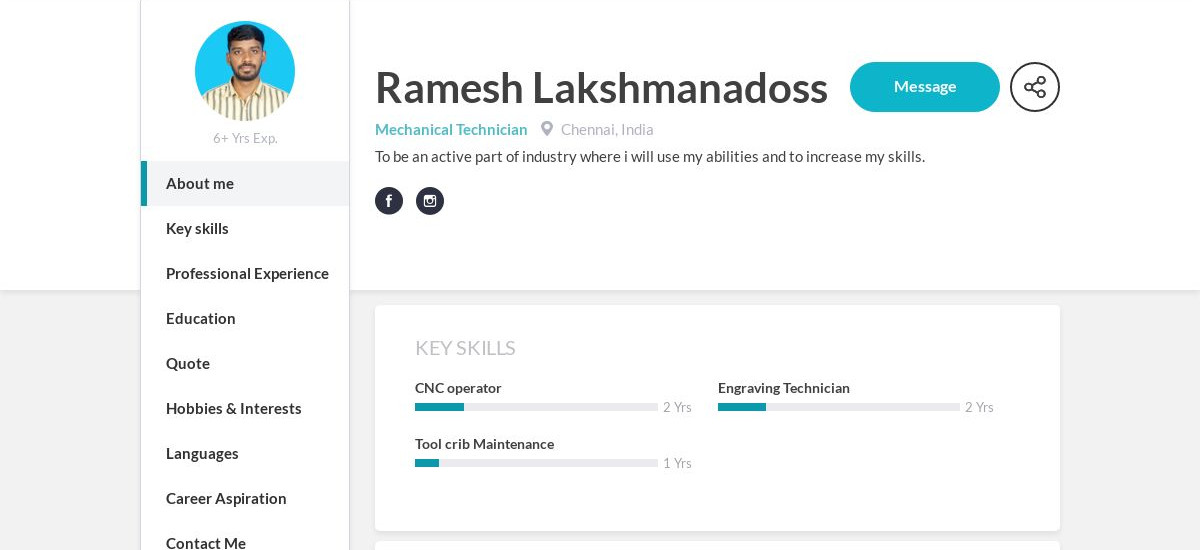 Ramesh Lakshmanadoss Online Resume | CraftmyCV