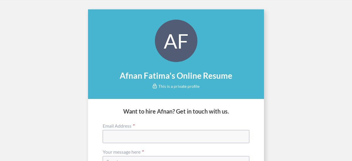 Afnan Fatima Online Resume | CraftmyCV