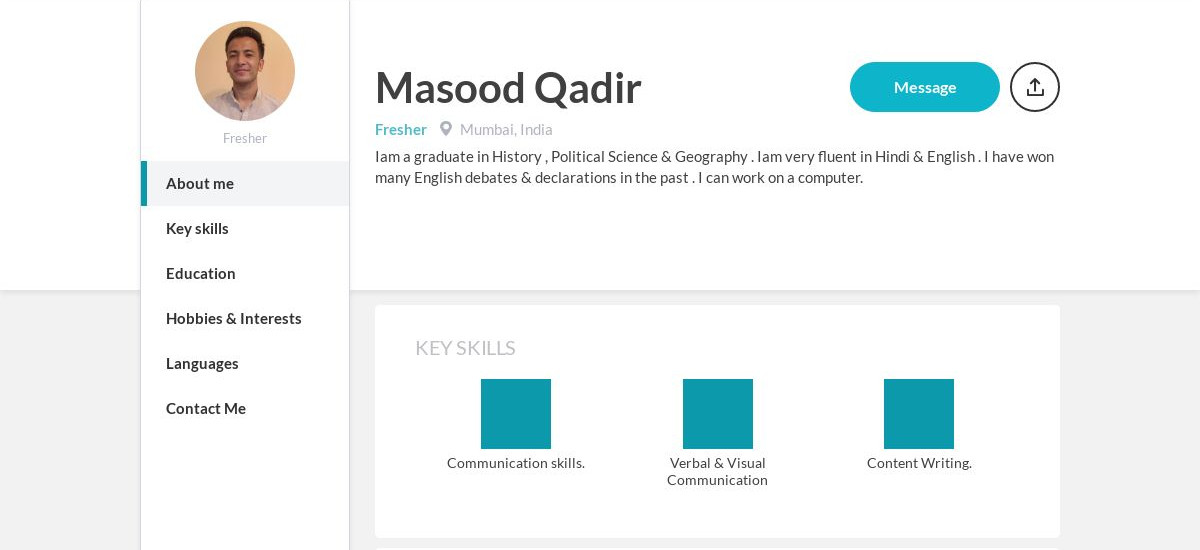Masood Qadir Online Resume | CraftmyCV