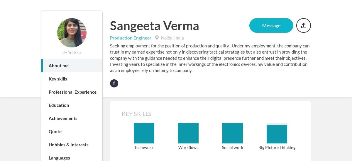 Sangeeta Verma Online Resume | CraftmyCV