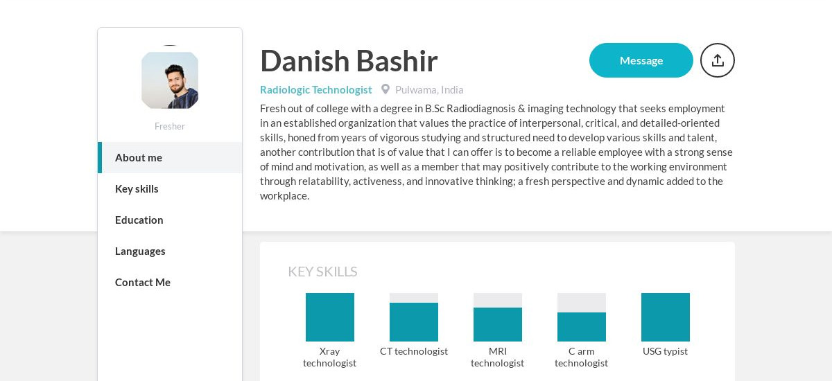 Danish Bashir Online Resume | CraftmyCV