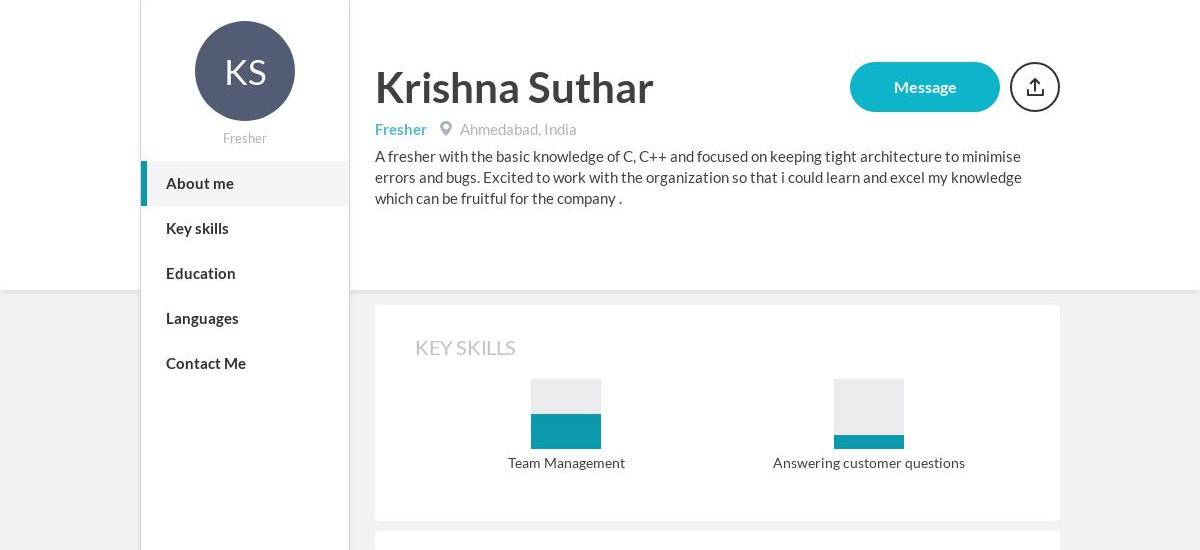 Krishna Suthar Online Resume | CraftmyCV