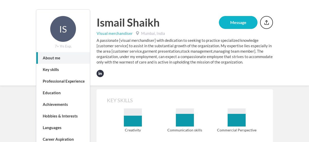 Ismail Shaikh Online Resume | CraftmyCV Ismail Shaikh Online Resume | CraftmyCV