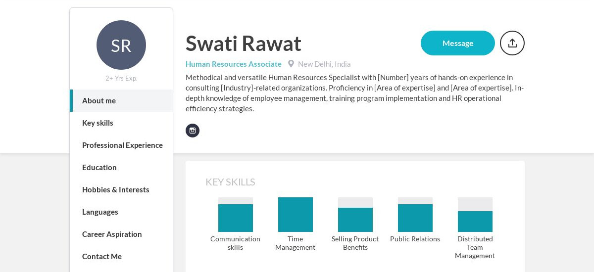 Swati Rawat Online Resume | CraftmyCV