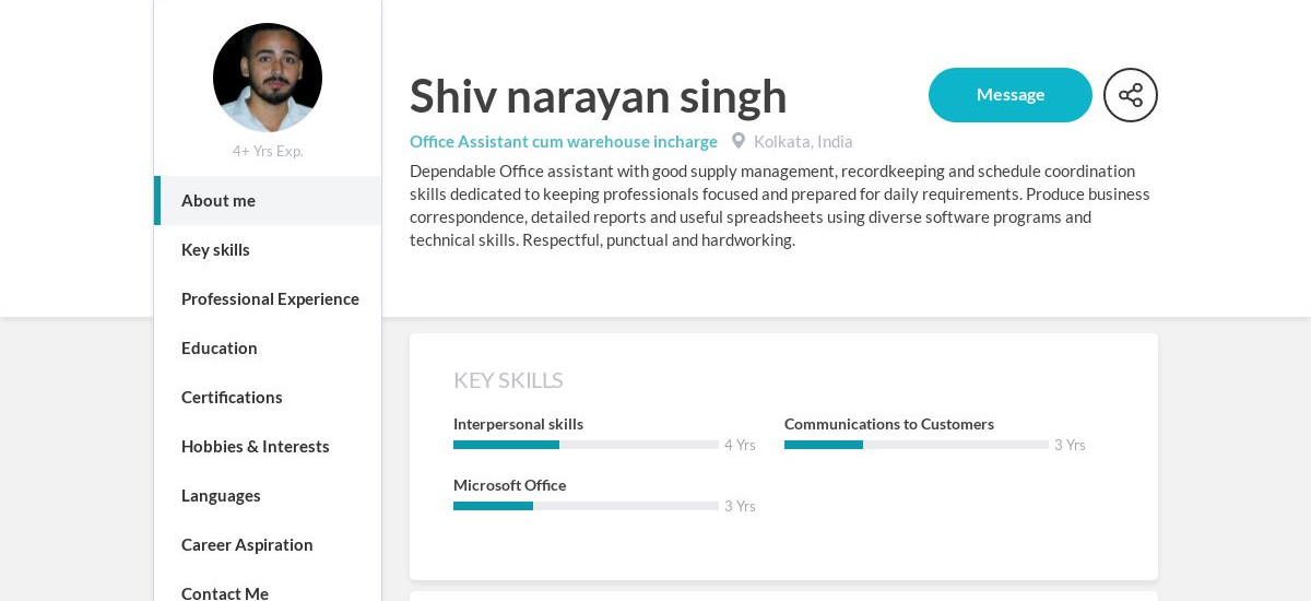 Shiv narayan Singh Online Resume | CraftmyCV