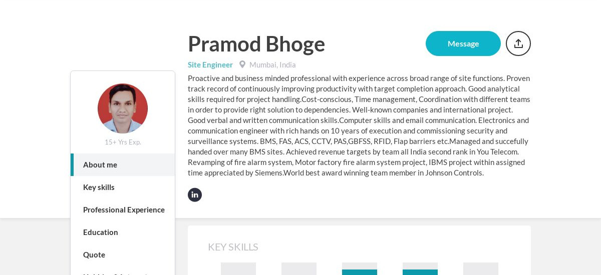 Pramod Bhoge Online Resume | CraftmyCV