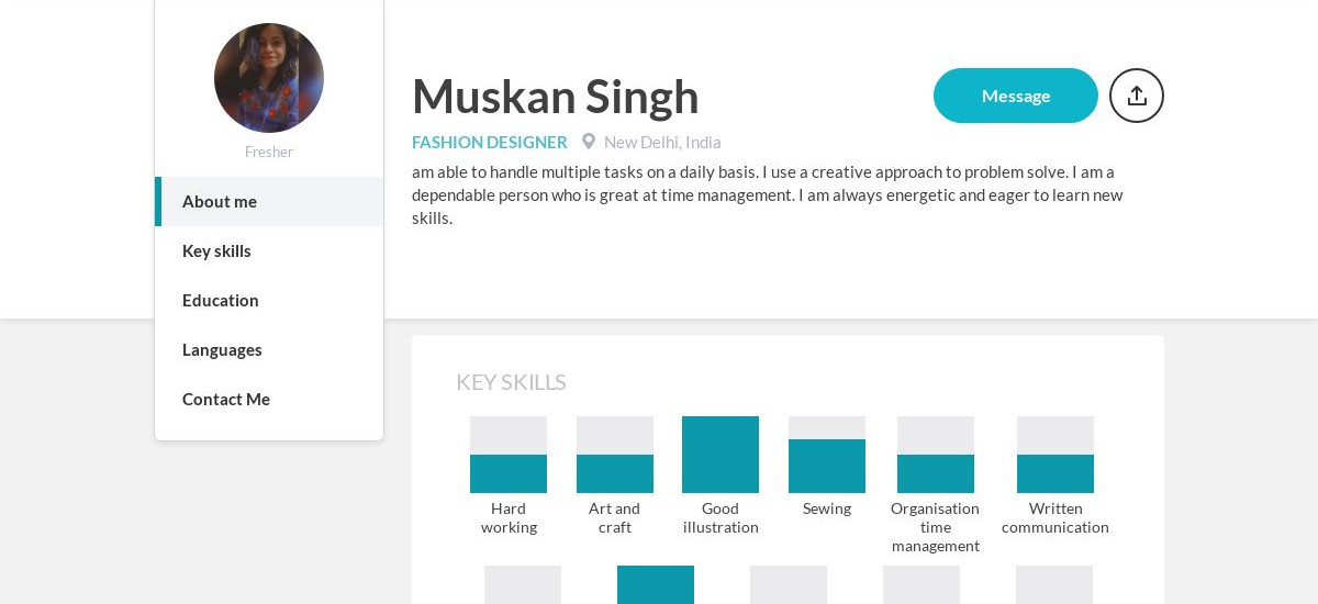 Muskan Singh Online Resume | CraftmyCV Muskan Singh Online Resume | CraftmyCV