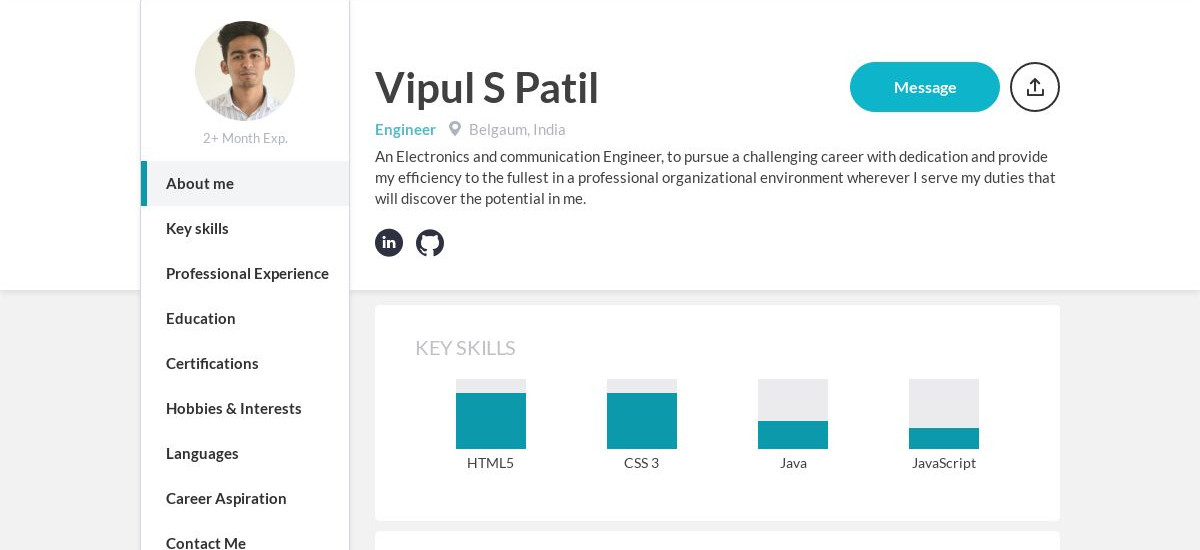 Vipul S Patil Online Resume | CraftmyCV