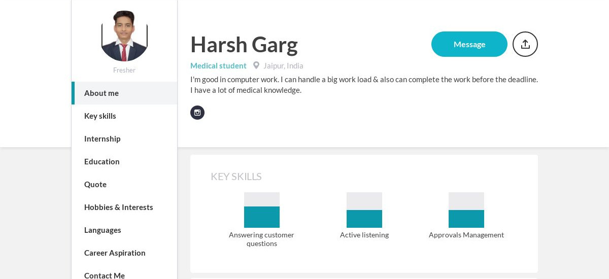 Harsh Garg Online Resume Craftmycv