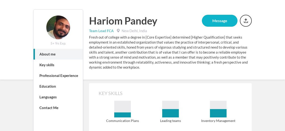 Hariom Pandey Online Resume | CraftmyCV Hariom Pandey Online Resume | CraftmyCV