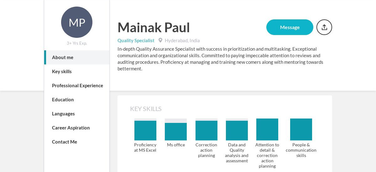 Mainak Paul Online Resume | CraftmyCV