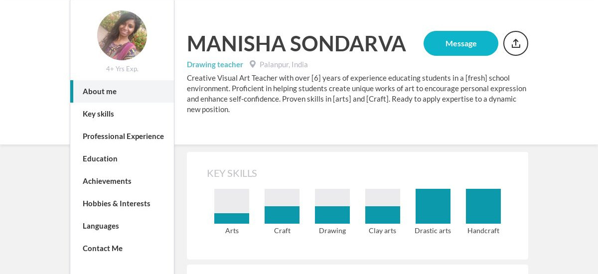 MANISHA SONDARVA Online Resume | CraftmyCV
