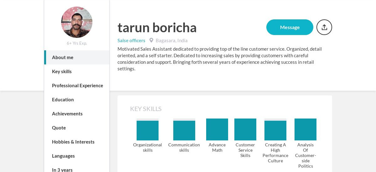 Tarun Boricha Online Resume | CraftmyCV