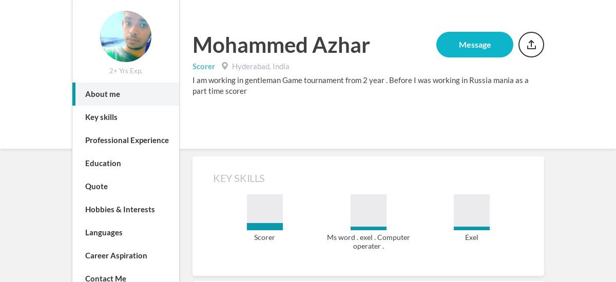 Mohammed Azhar Online Resume | CraftmyCV