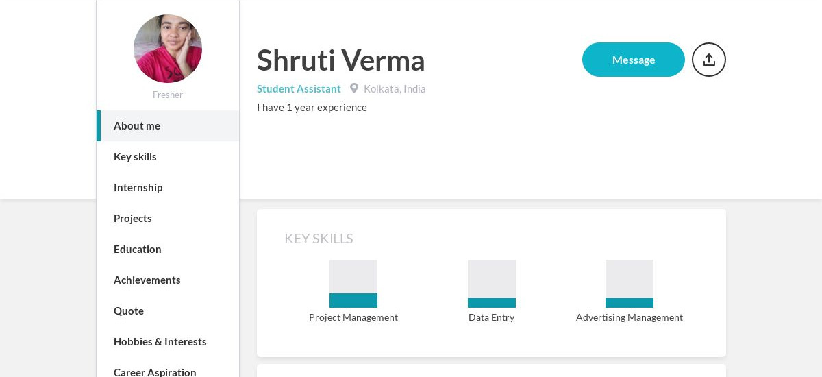 Shruti Verma Online Resume | CraftmyCV