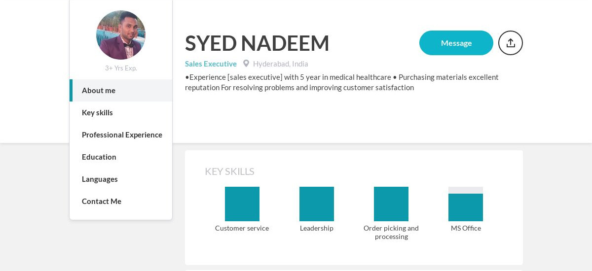 SYED NADEEM Online Resume | CraftmyCV