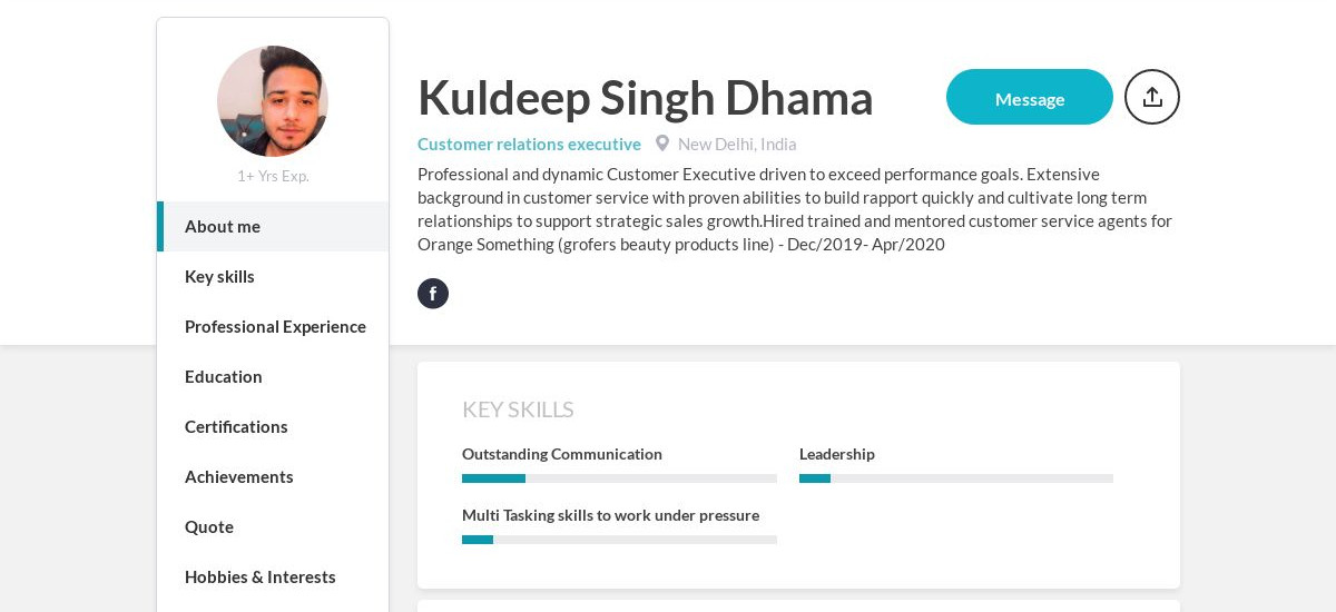 Kuldeep Singh Dhama Online Resume | CraftmyCV