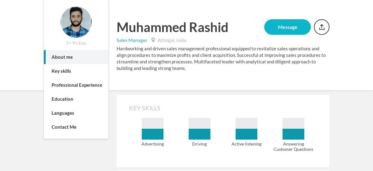 Muhammed Rashid Online Resume | CraftmyCV
