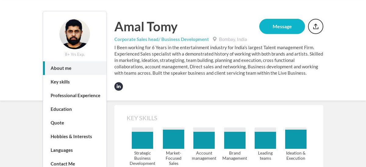 Amal Tomy Online Resume | CraftmyCV