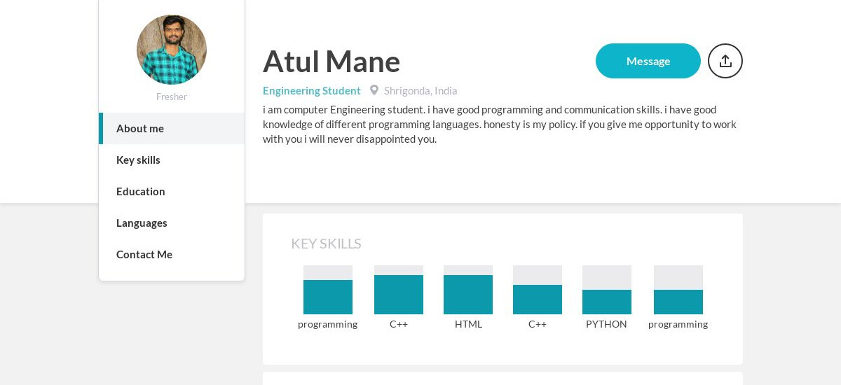 Atul Mane Online Resume | CraftmyCV