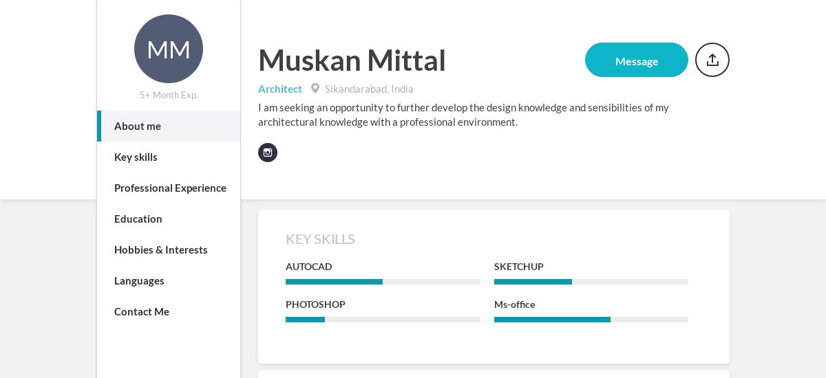 Muskan Mittal Online Resume | CraftmyCV
